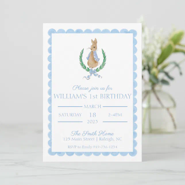 Peter Rabbit First Birthday Party Invitation | Zazzle