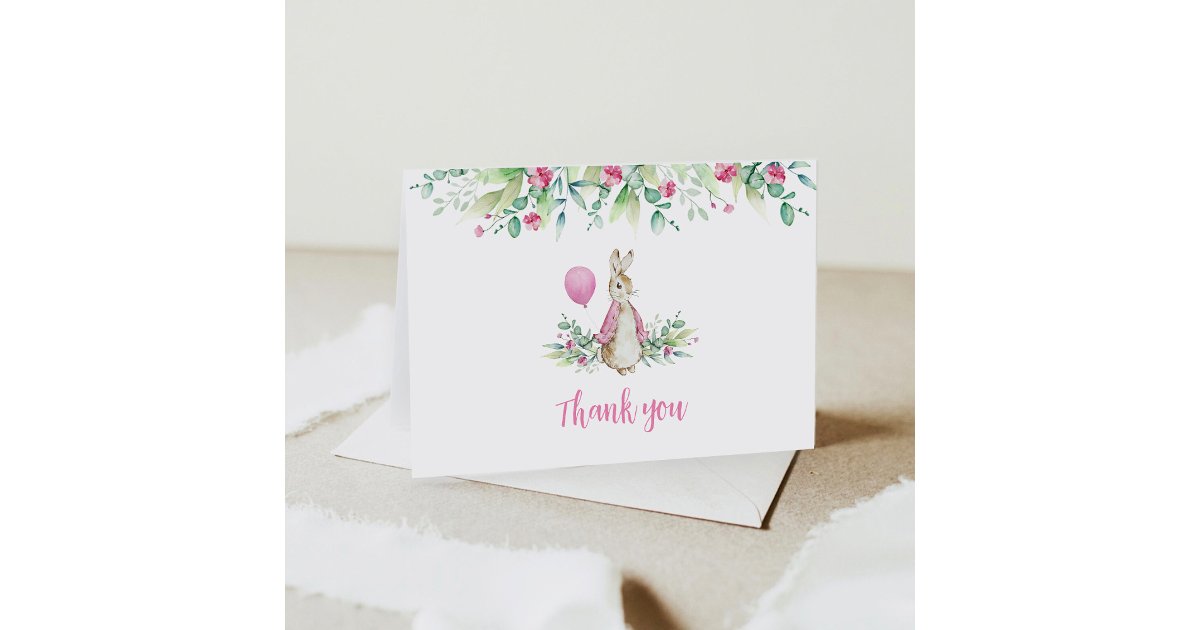 Peter Rabbit Folded Thank You Card | Zazzle