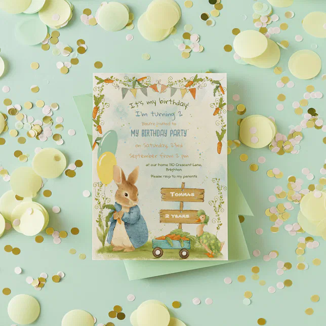 Peter Rabbit Garden Birthday Party Invitation | Zazzle
