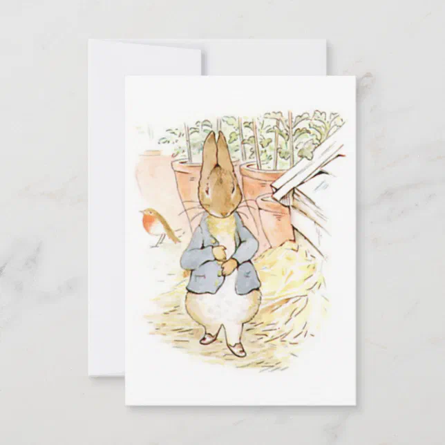 Peter Rabbit in the Garden (by Beatrix Potter) Card | Zazzle