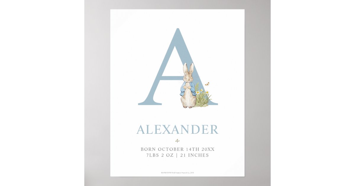 Peter Rabbit | Personalized Letter A Poster | Zazzle