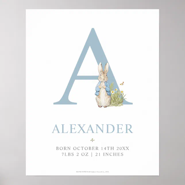 Peter Rabbit | Personalized Letter A Poster | Zazzle
