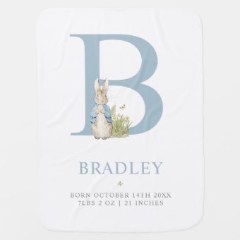 Peter Rabbit | Personalized Letter B Baby Blanket | Zazzle