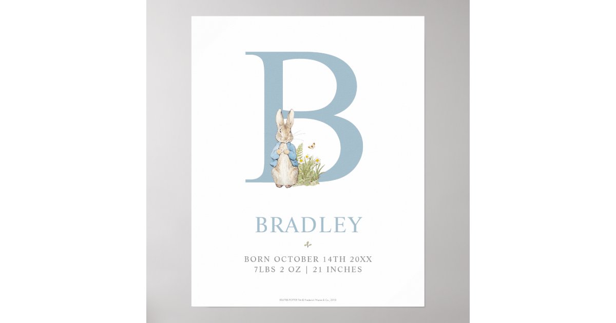 Peter Rabbit | Personalized Letter B Poster | Zazzle