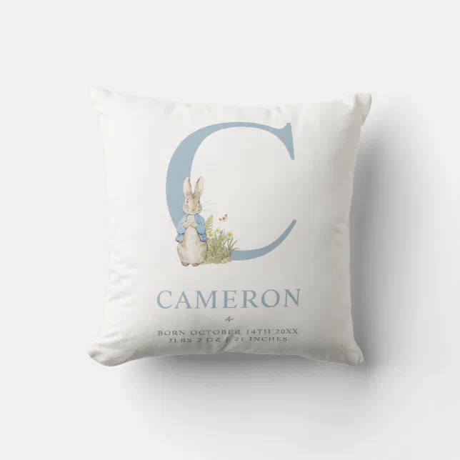Peter Rabbit | Personalized Letter C Throw Pillow | Zazzle