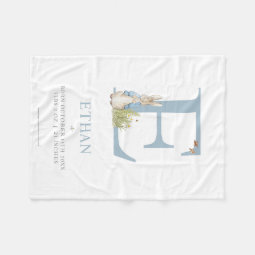 Peter Rabbit | Personalized Letter E Fleece Blanket | Zazzle