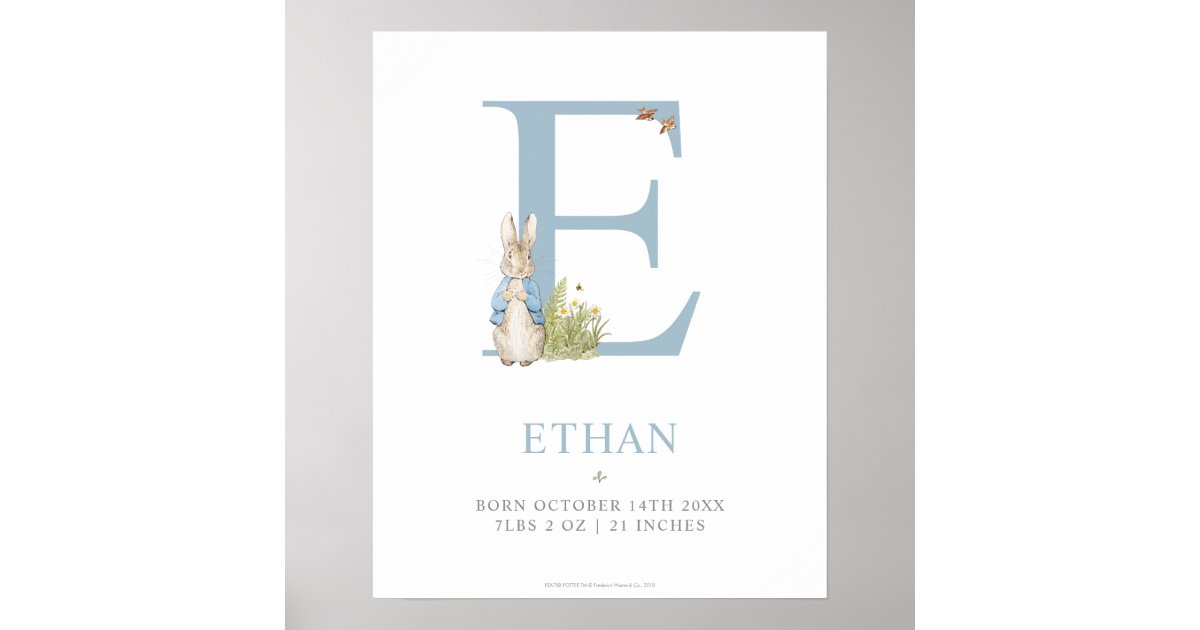 Peter Rabbit | Personalized Letter E Poster | Zazzle