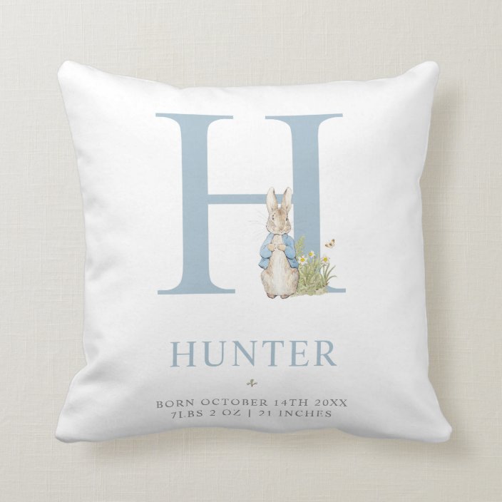 Peter Rabbit | Personalized Letter H Throw Pillow | Zazzle.com