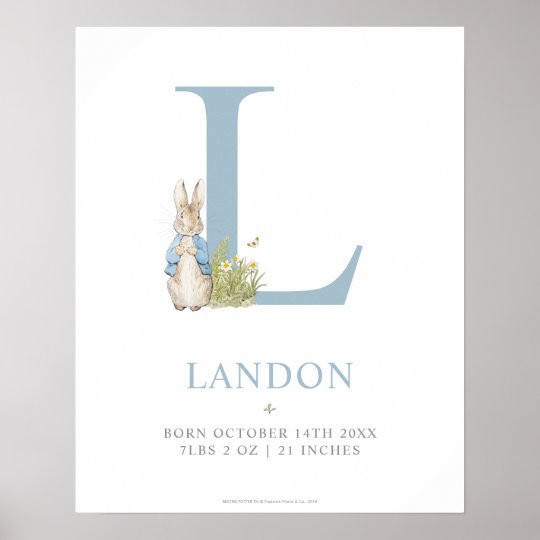 Peter Rabbit | Personalized Letter L Poster | Zazzle.com