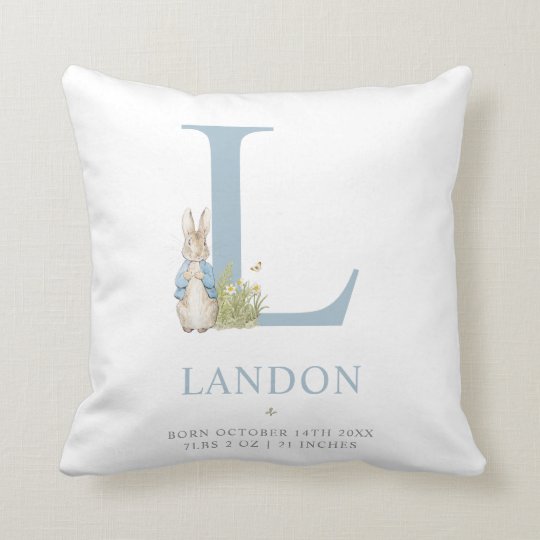 Peter Rabbit | Personalized Letter L Throw Pillow | Zazzle.com
