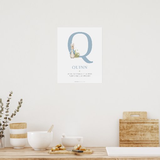 Peter Rabbit | Personalized Letter Q Poster | Zazzle
