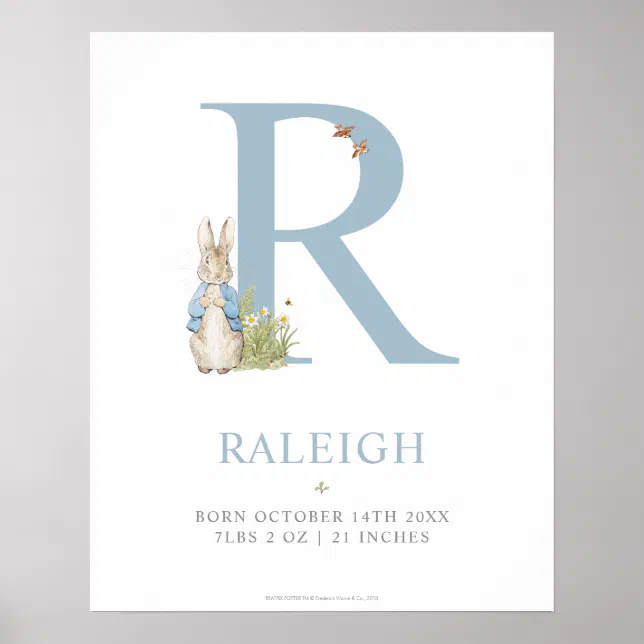 Peter Rabbit | Personalized Letter R Poster | Zazzle