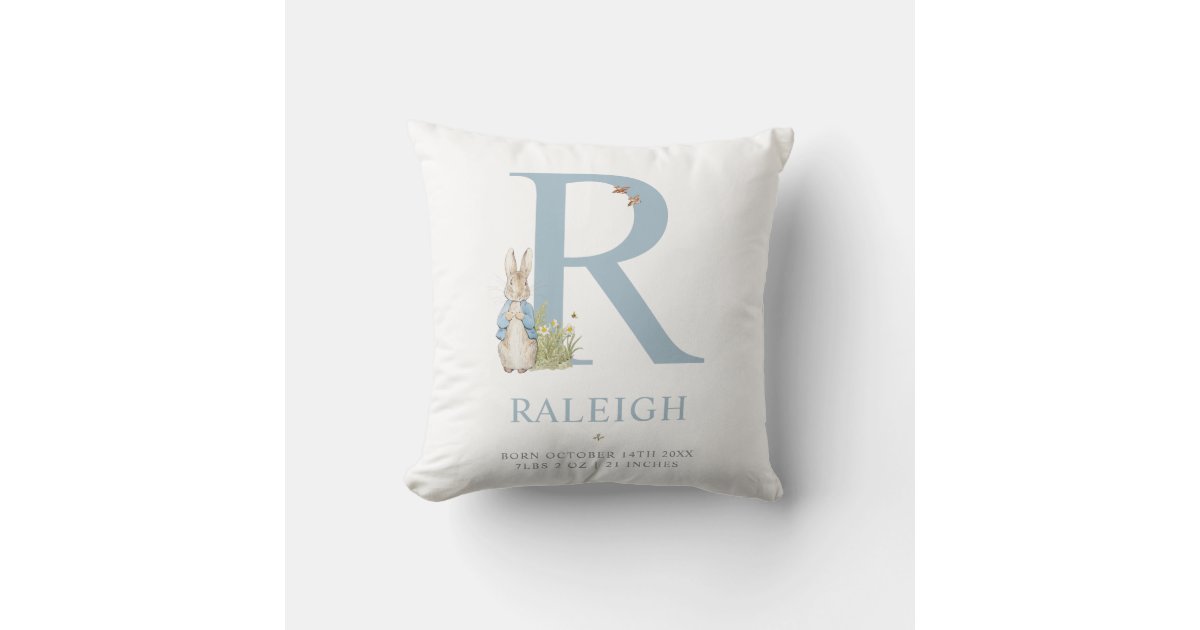Peter Rabbit | Personalized Letter R Throw Pillow | Zazzle