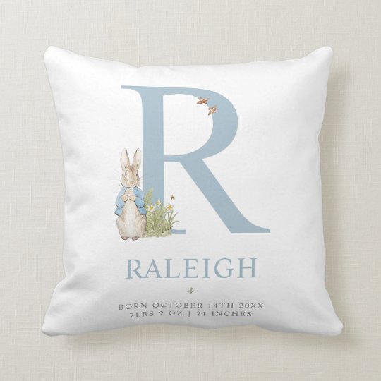 Peter Rabbit | Personalized Letter R Throw Pillow | Zazzle.com