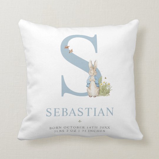 Peter Rabbit | Personalized Letter S Throw Pillow | Zazzle.com