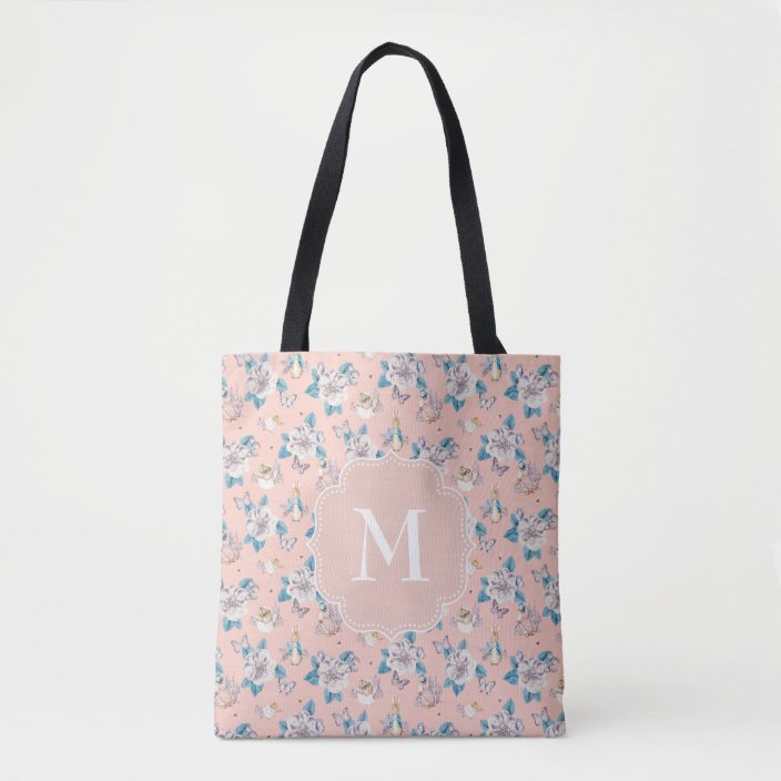 Peter Rabbit | Pink Floral Garden Pattern Tote Bag | Zazzle.com