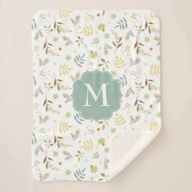Peter Rabbit | Woodland Watercolor Pattern Sherpa Blanket | Zazzle