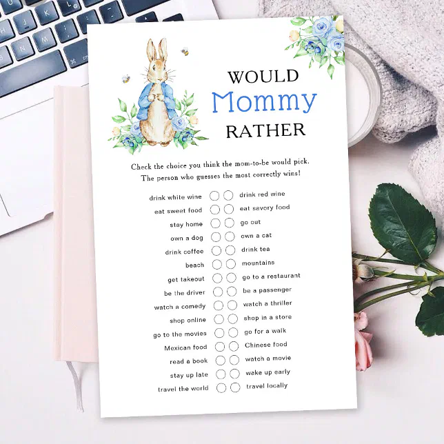 Peter Rabbit Would Mommy Rather Baby Game | Zazzle