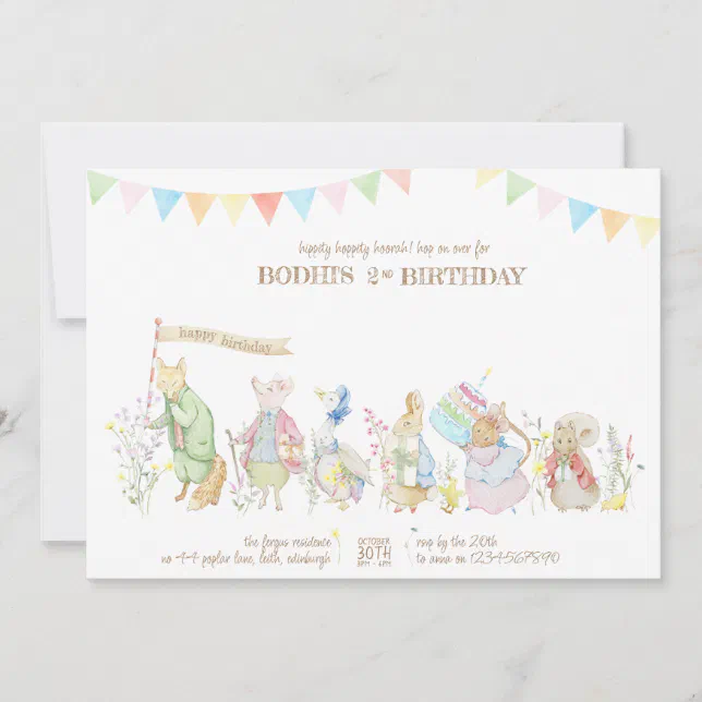Peter the Rabbit and Friends Birthday Parade Invitation | Zazzle