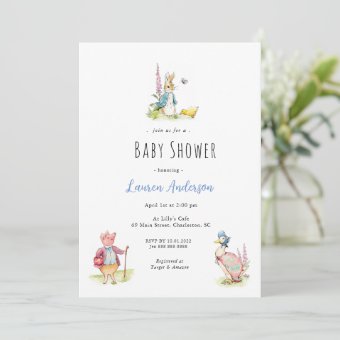 Peter the Rabbit Beatrix Potter Baby Shower Invitation | Zazzle