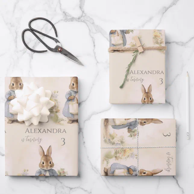 Peter the Rabbit Birthday Party Wrapping Paper Sheets | Zazzle
