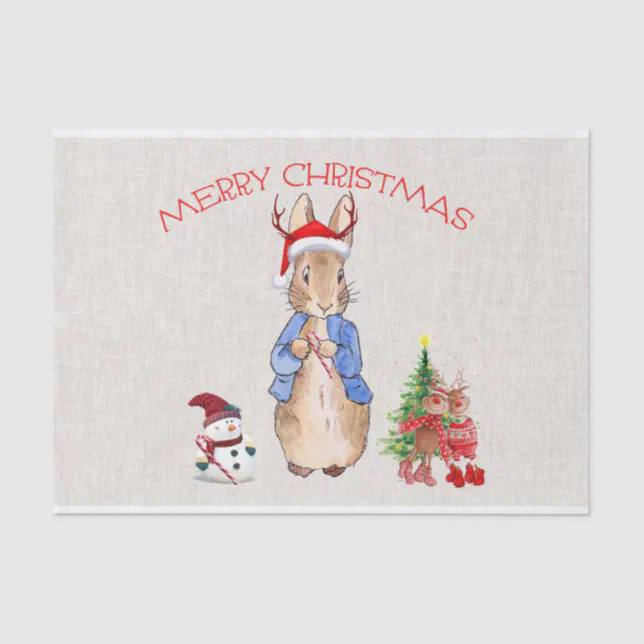 Peter the Rabbit Celebrates Christmas Tissue Paper | Zazzle