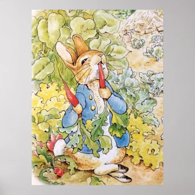 Peter the Rabbit Eating a Carrot Poster | Zazzle