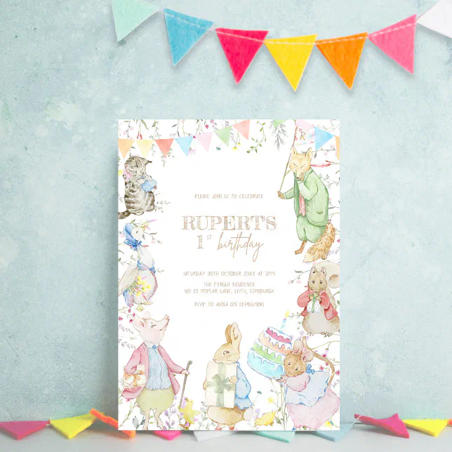 Peter the Rabbit First Birthday Invitation | Zazzle