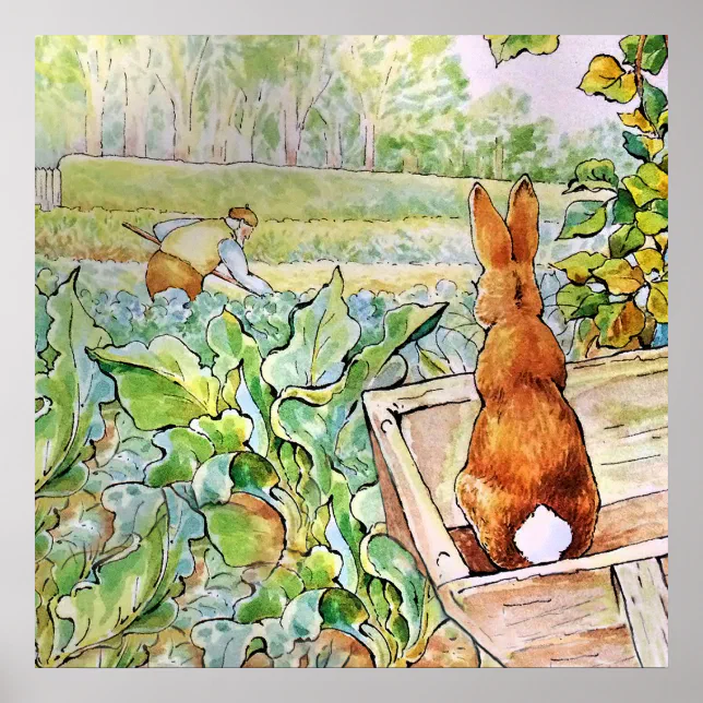 Peter the Rabbit in Mr. Mc Gregor's Vegie Garden Poster | Zazzle