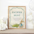 Peter The Rabbit Vintage Baby Shower Pacifier Hunt Poster | Zazzle