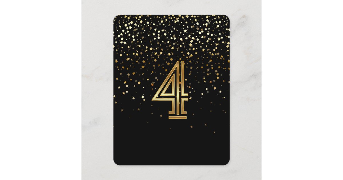 Petite Stars Table Number Card- 4 Starry Night | Zazzle
