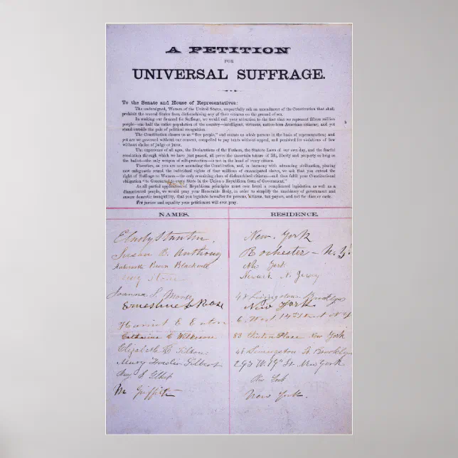 Petition for Universal Suffrage Women Voting Right Poster | Zazzle