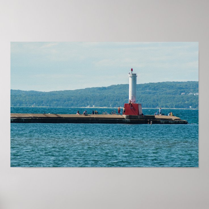 Petoskey Pierhead Lighthouse, Petoskey, Michigan Poster | Zazzle