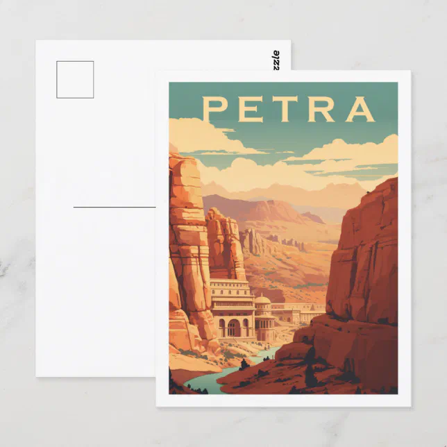 Petra Jordan Famous Vintage Travel Place Postcard | Zazzle