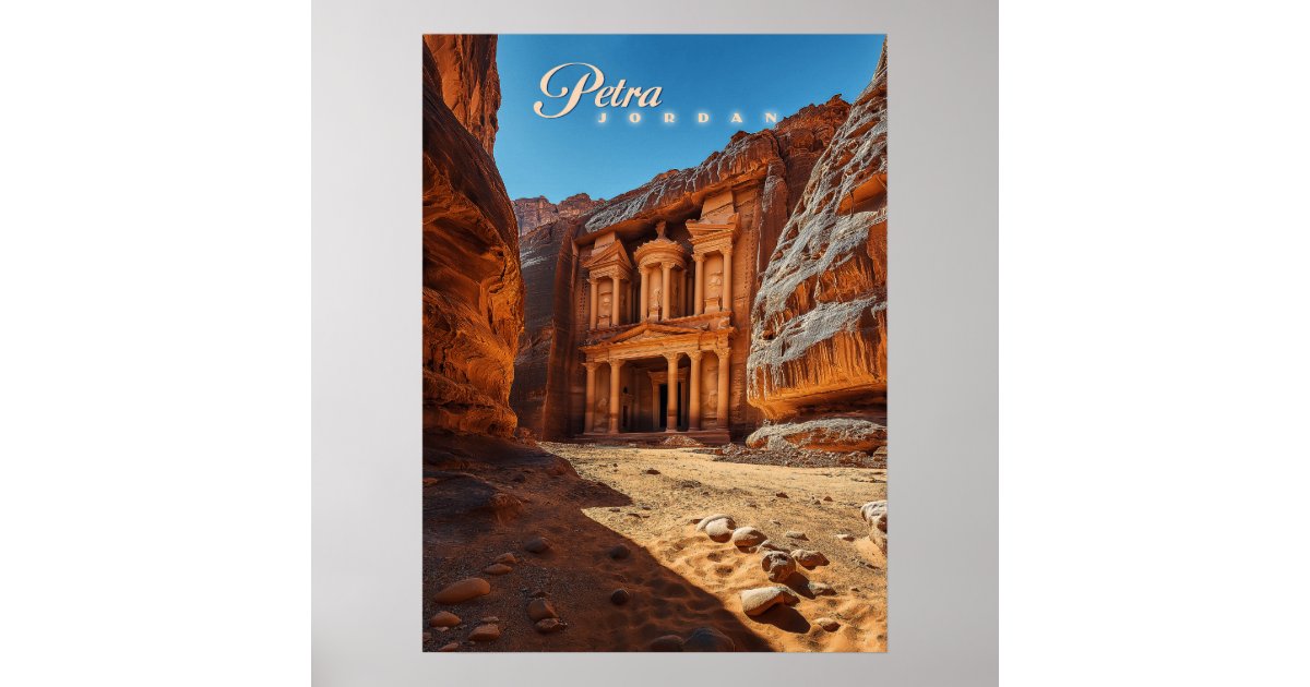 Petra, Jordan: Iconic Red Rock Temple Poster | Zazzle