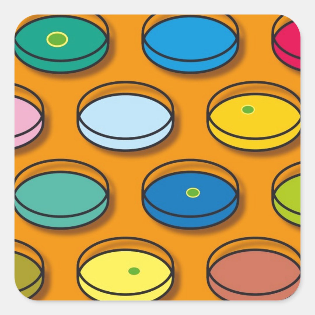 Petri Dishes Multi-colored Square Sticker | Zazzle