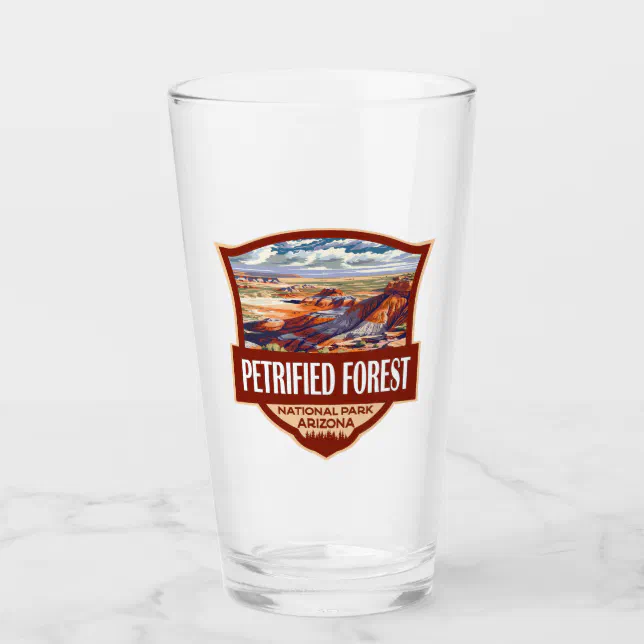 Petrified Forest National Park Illustration Retro Glass | Zazzle