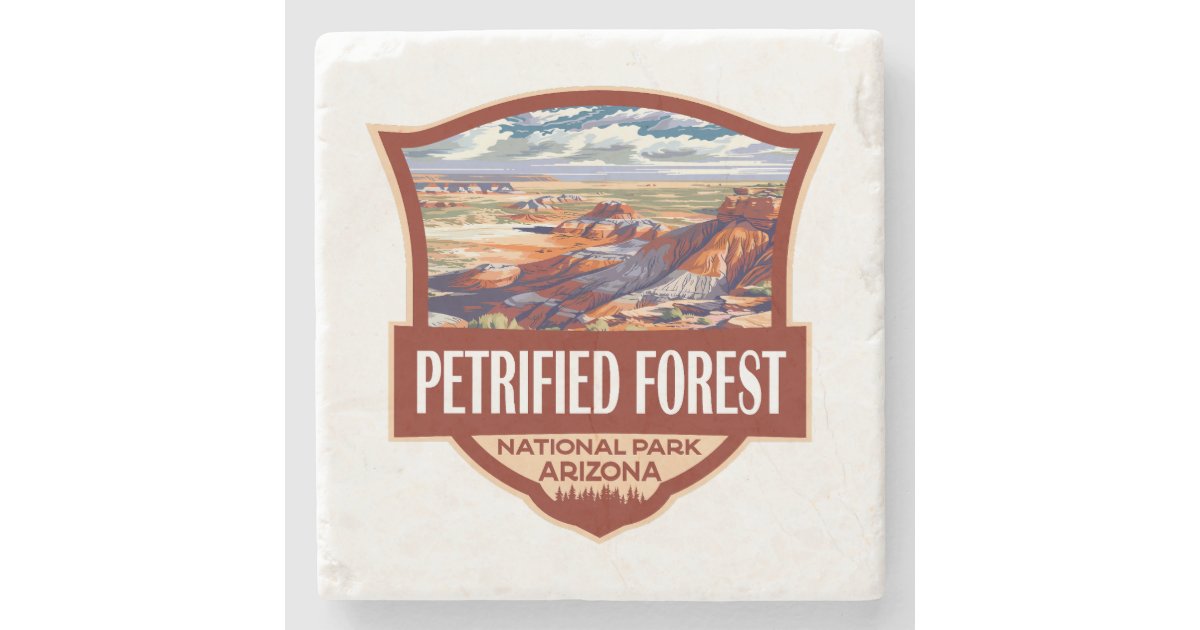 Petrified Forest National Park Illustration Retro Stone Coaster | Zazzle