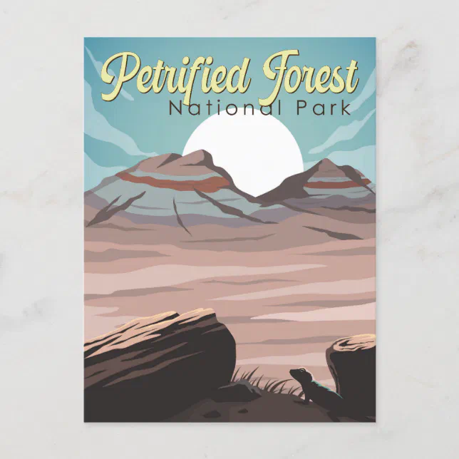 Petrified Forest National Park Illustration Travel Postcard | Zazzle