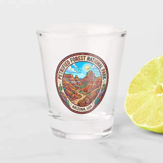 Petrified Forest National Park Landscape USA Shot Glass | Zazzle