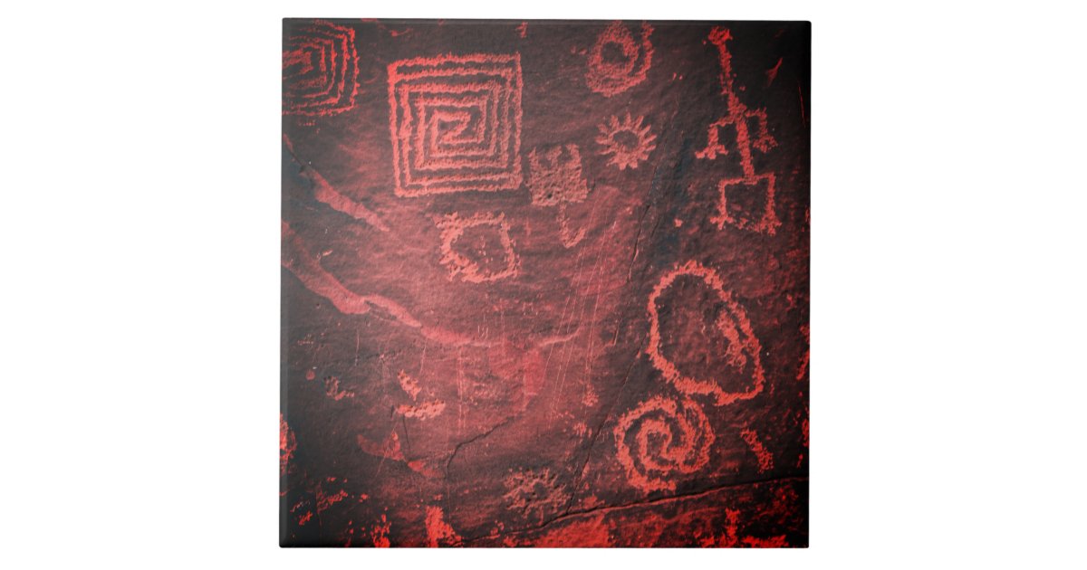 Petroglyphs Hopi Cave Writings Art Ceramic Tile | Zazzle