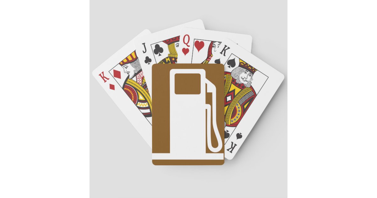 Petrol Road Sign Playing Cards | Zazzle