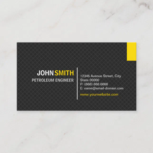 Petroleum Engineer - Modern Twill Grid Business Card | Zazzle