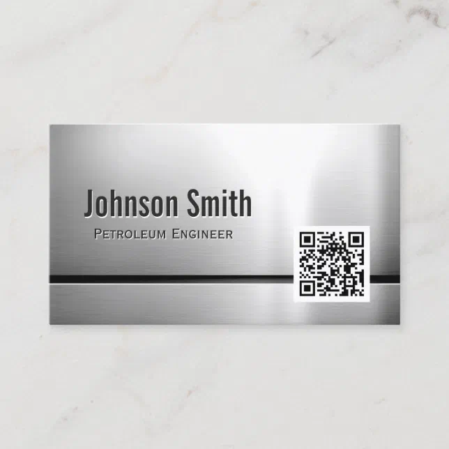 Petroleum Engineer - Stainless Steel QR Code Business Card | Zazzle