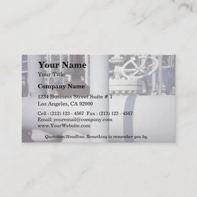 Petroleum refinery pipeline business card | Zazzle