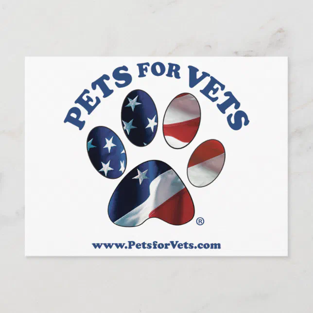 Pets for Vets Postcard | Zazzle