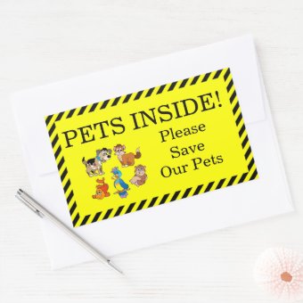 Pets Inside Rectangular Sticker | Zazzle