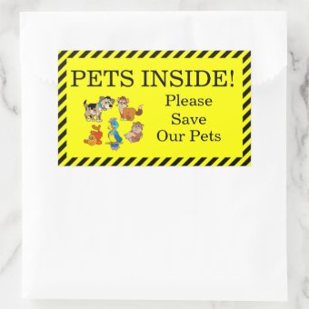 Pets Inside Rectangular Sticker | Zazzle