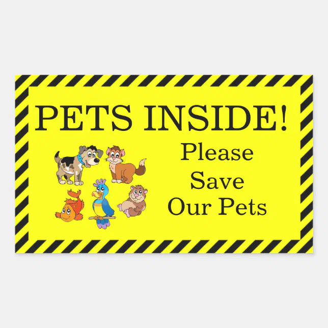Pets Inside Rectangular Sticker | Zazzle