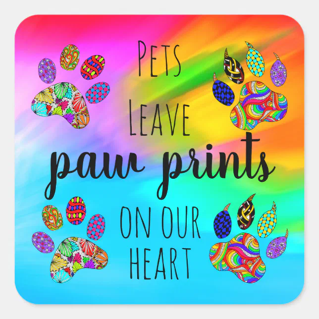 Pets Leave Paw Prints on Our Heart Stickers | Zazzle